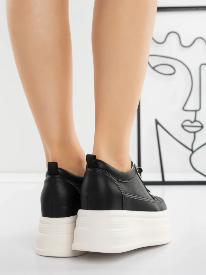 Pantofi Sport Dama cu Platforma 5SJN1 Negru | Pantoful » MeiMei.Ro