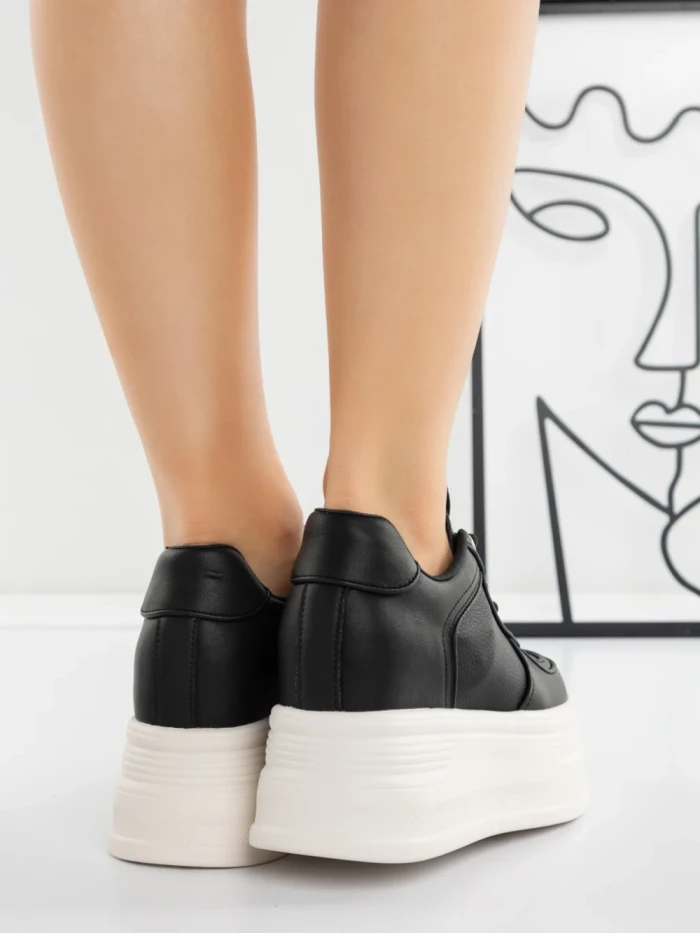 Pantofi Sport Dama cu Platforma 5SJN3 Negru | Pantoful » MeiMei.Ro